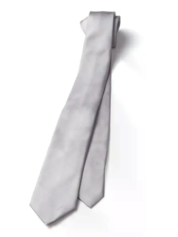 Prada Silk Satin Neck Tie - Grey