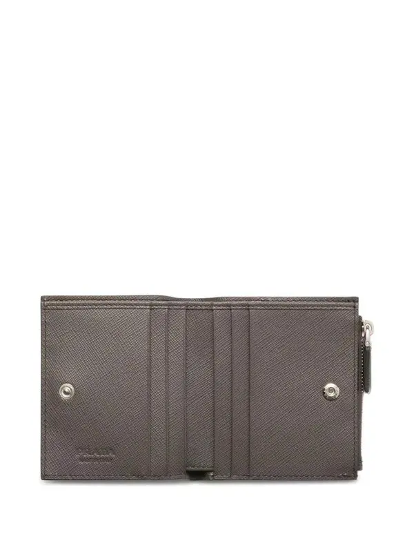 Prada Small Saffiano-leather Wallet - Grey