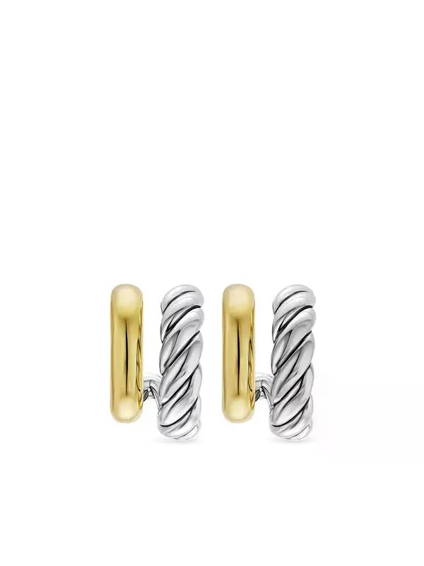 David Yurman 18k Yellow Gold Dy Mercer® Hoop Earrings - Silver