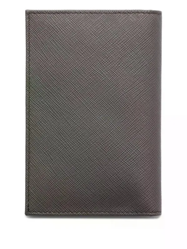 Prada Saffiano-leather Passport Holder - Grey