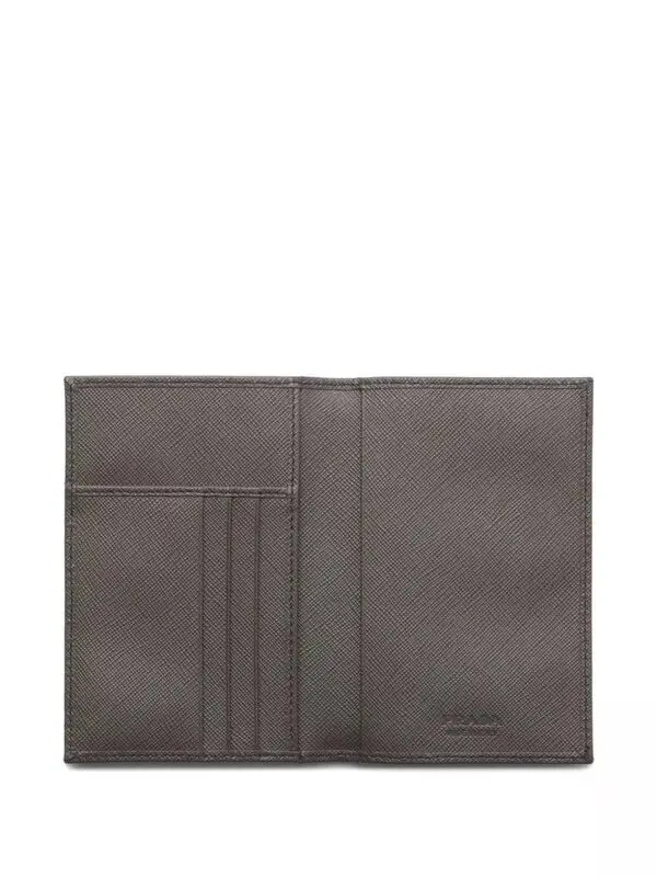 Prada Saffiano-leather Passport Holder - Grey
