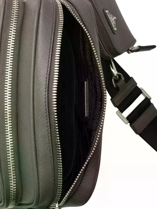 Prada Textured Crossbody Bag - Grey