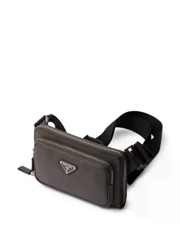 Prada Saffiano Leather Belt Bag With Enameled Triangle Logo