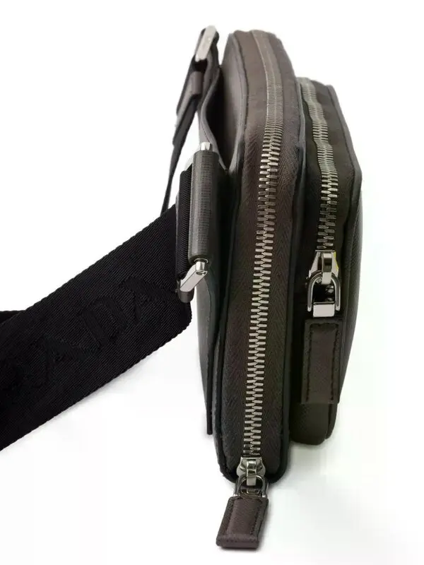 Prada Saffiano Leather Belt Bag With Enameled Triangle Logo
