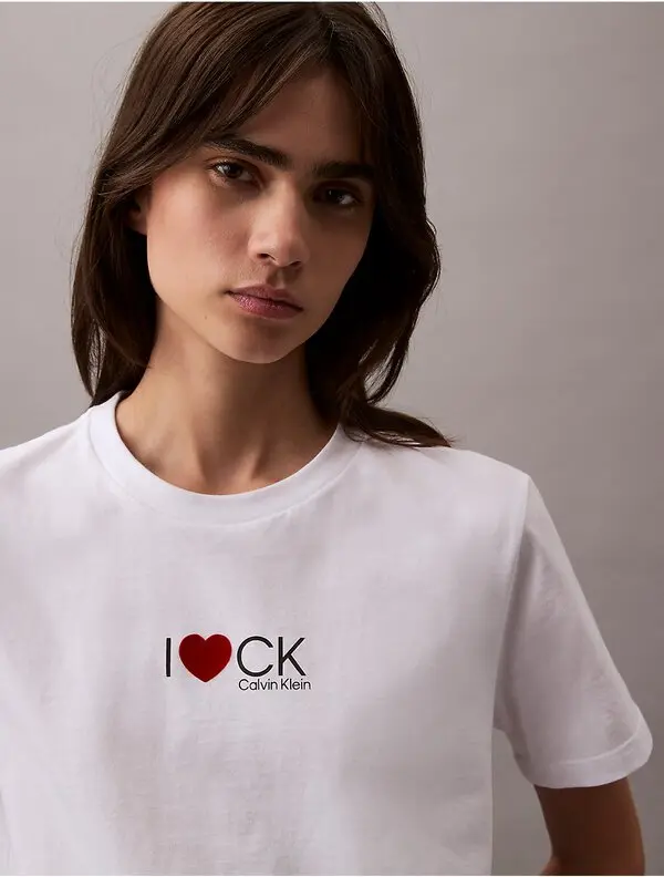 Calvin Klein Heart Logo Classic T-shirt - Brilliant White