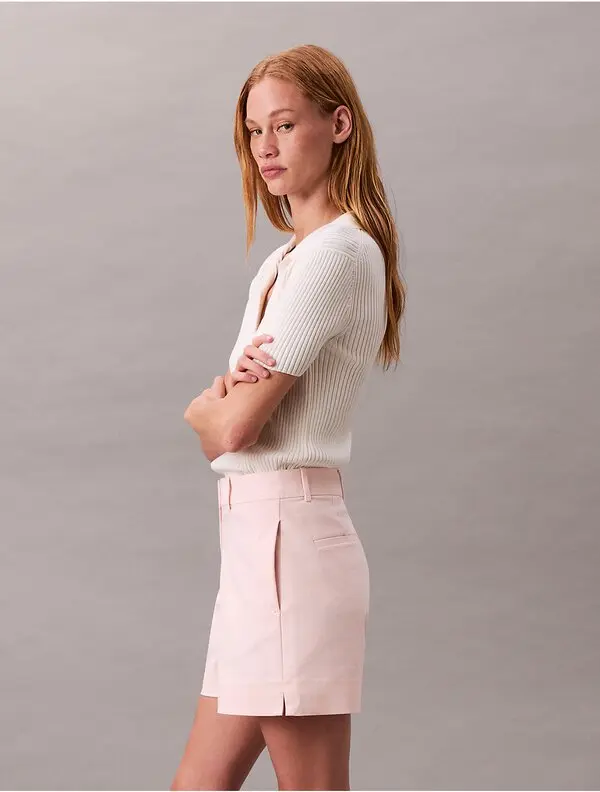 Calvin Klein Cotton Stretch Chino Shorts - Cloud Pink