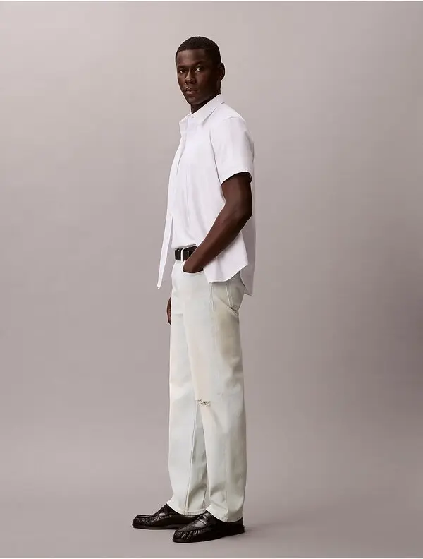 Calvin Klein Standard Straight Jeans With Monogram Logo - Ice River