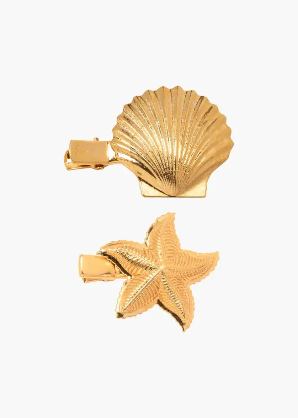 JENNIFER BEHR Oceane Hair Clips - Gold