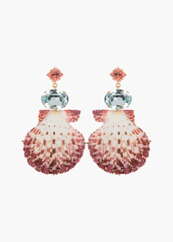JENNIFER BEHR Aegean Crystal And Shell Dangle Earrings - Sunset