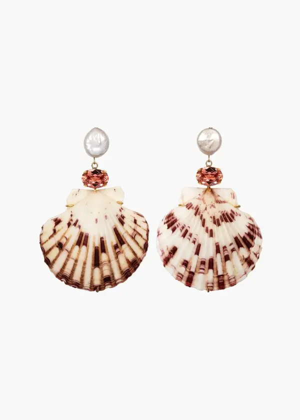 JENNIFER BEHR Atrani Shell Drop Earrings - Sunset