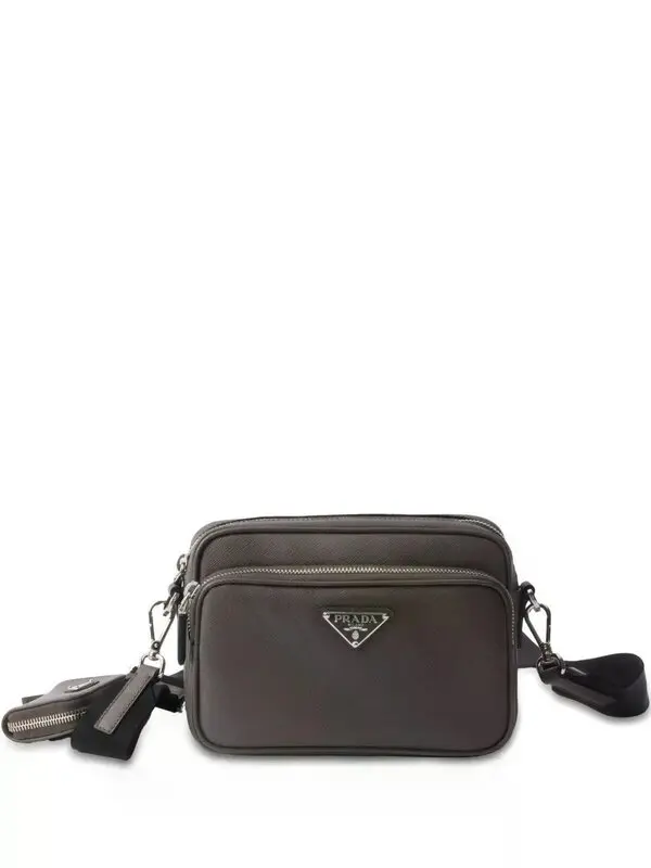 Prada Textured Crossbody Bag - Grey