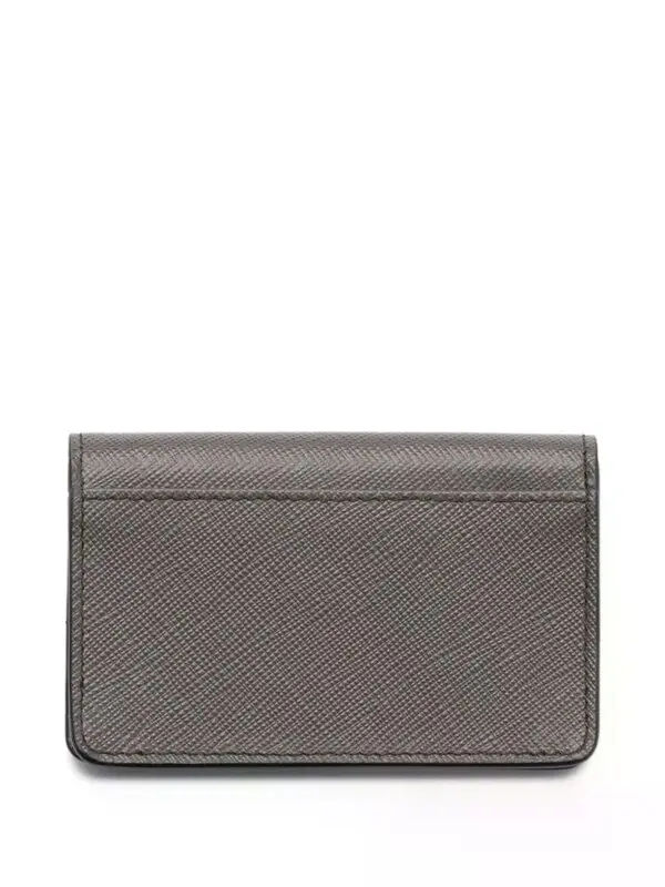 Prada Saffiano Leather Card Holder - Grey