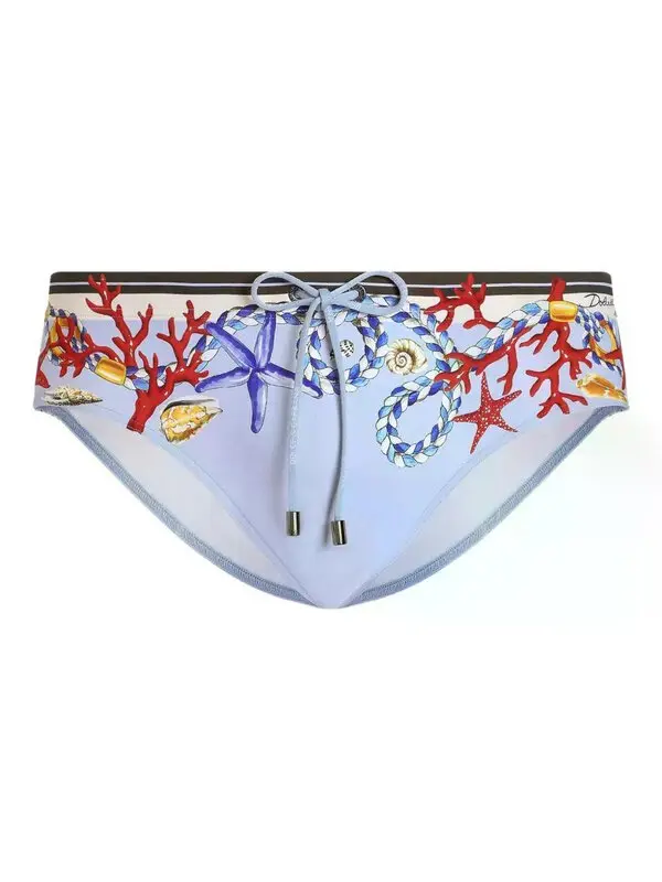 Dolce & Gabbana Printed Swimming Trunks - Blue