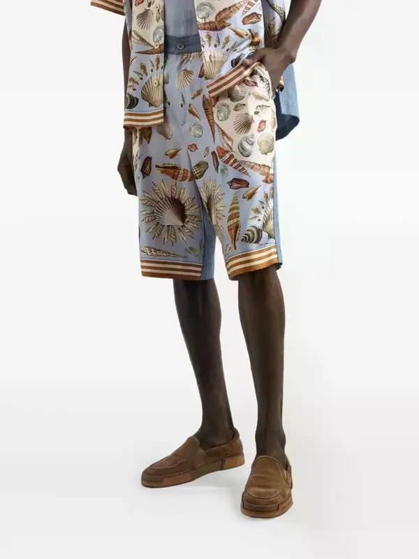 Dolce & Gabbana Cotton-silk Bermuda Shorts - Blue