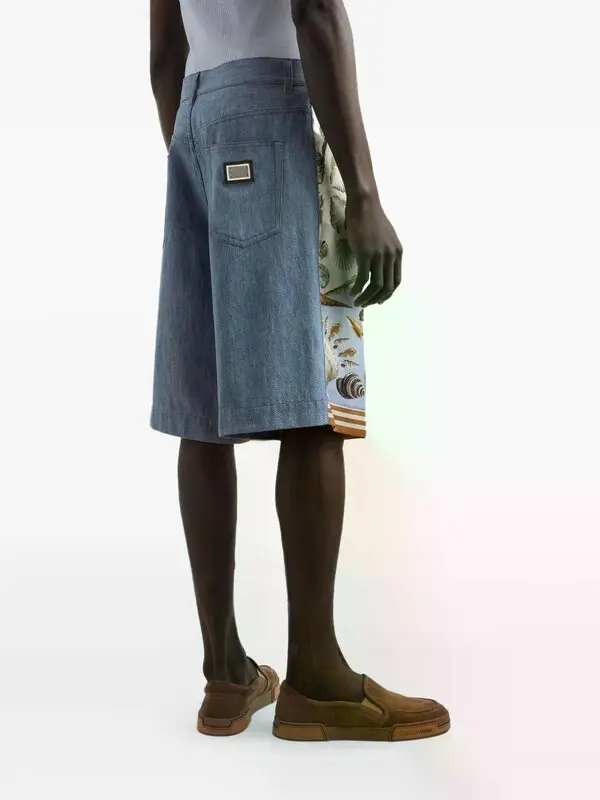 Dolce & Gabbana Cotton-silk Bermuda Shorts - Blue