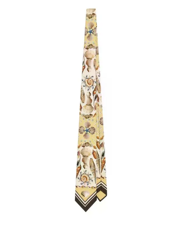 Dolce & Gabbana Shell-print Silk Tie - Yellow