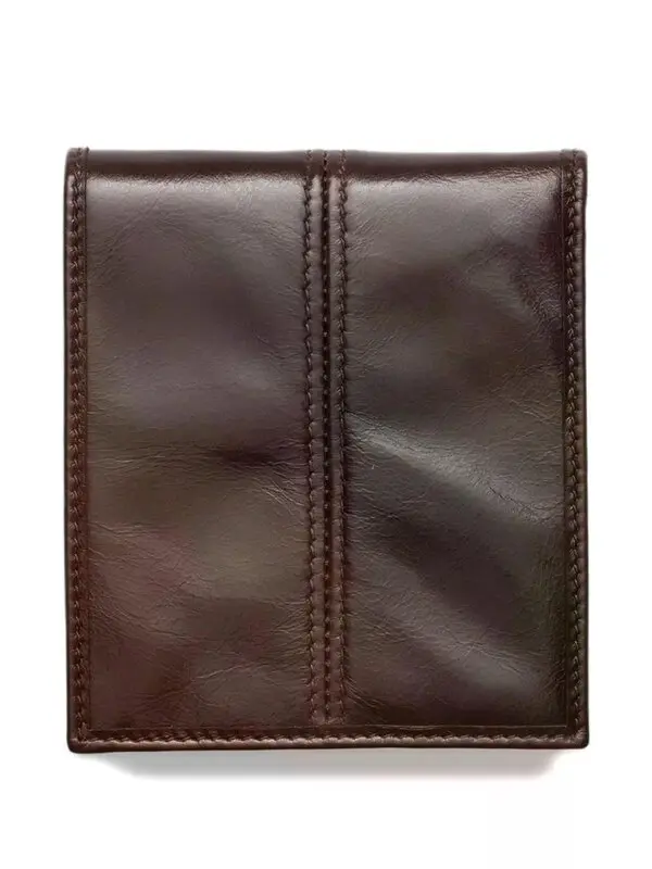 Prada Logo-plaque Leather Wallet - Brown