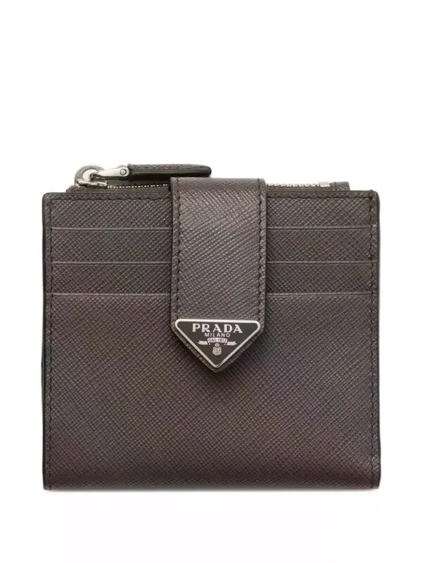 Prada Saffiano-leather Card Holder - Grey