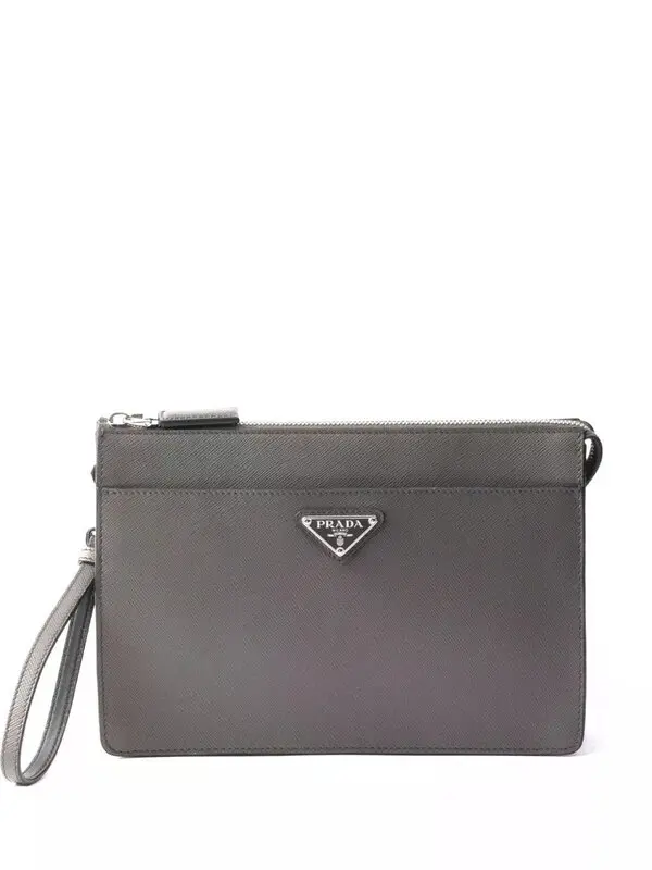 Prada Textured Clutch - Grey