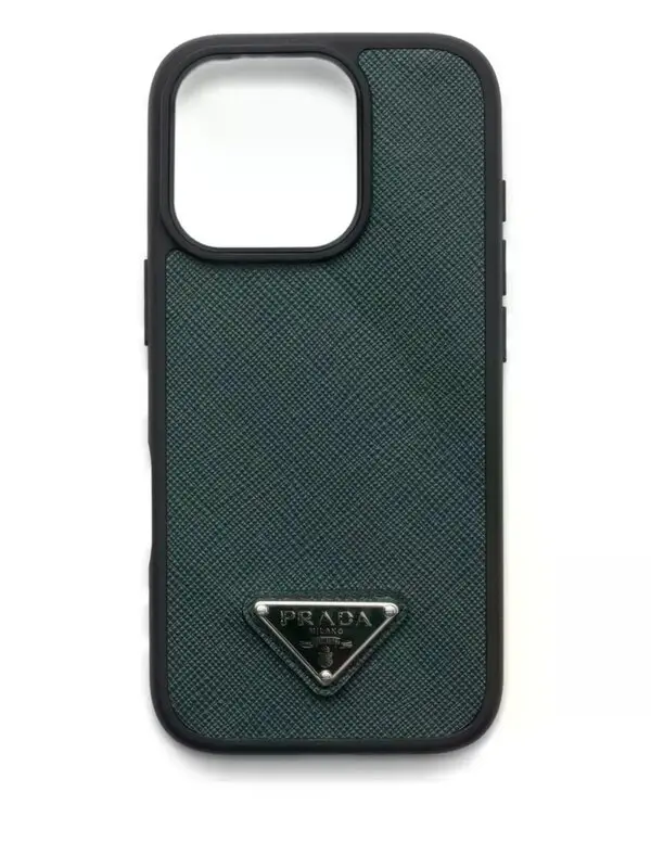 Prada Leather Iphone 16 Pro Case - Green