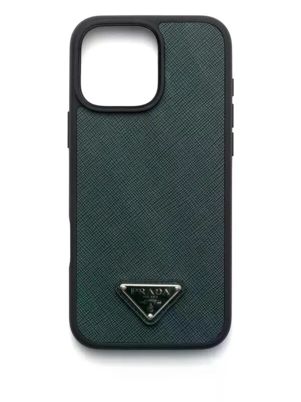 Prada Leather Iphone 16 Pro Case - Green