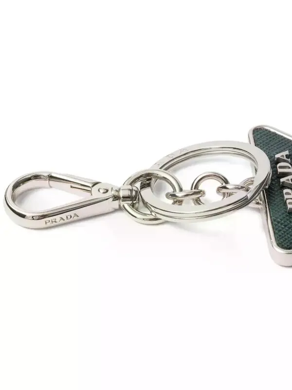 Prada Saffiano Leather Keychain - Green