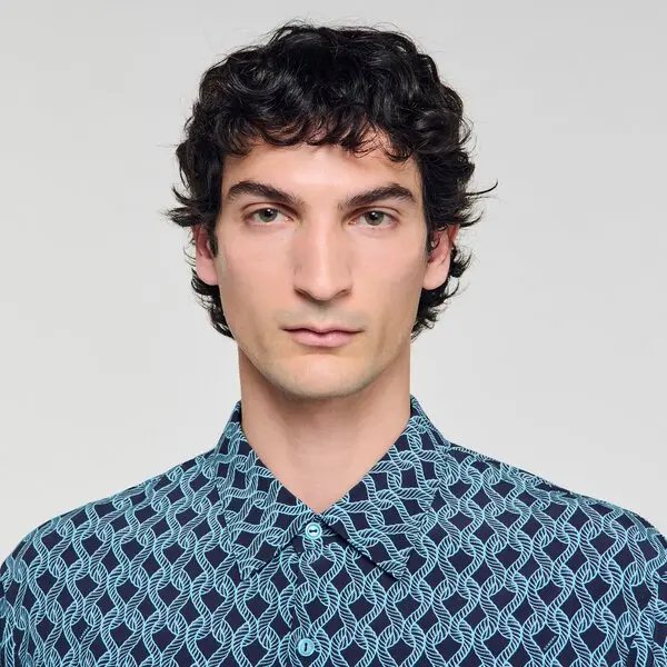 Sandro Rope Print Shirt - Navy Blue