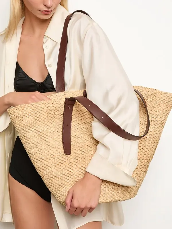 Lié Studio Large Bianca Raffia Bag - Natural