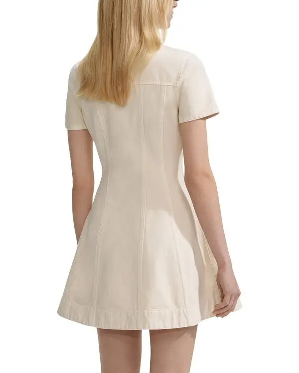 Self-Portrait Collared Denim Mini Dress - Cream - 25% Off | Editorialist