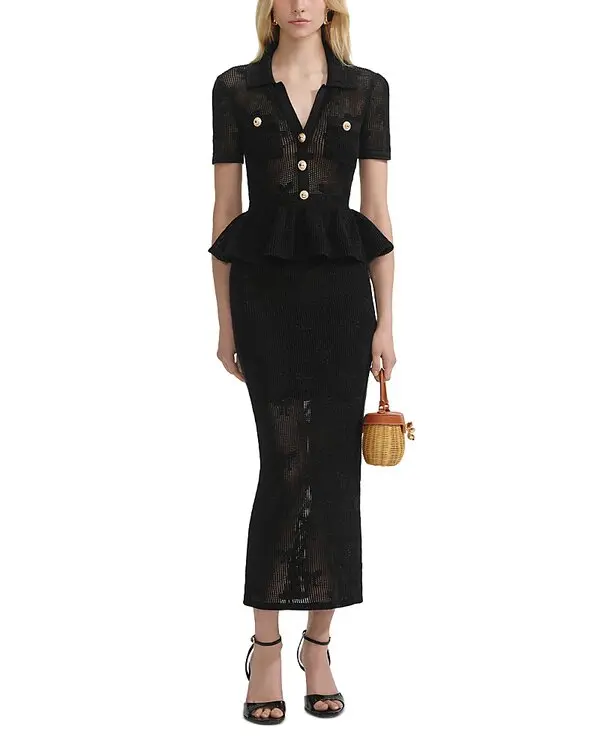 SELF-PORTRAIT Bow Crochet Midi Dress