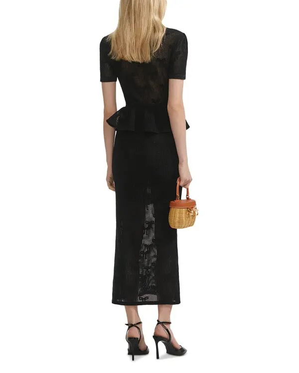 SELF-PORTRAIT Bow Crochet Midi Dress