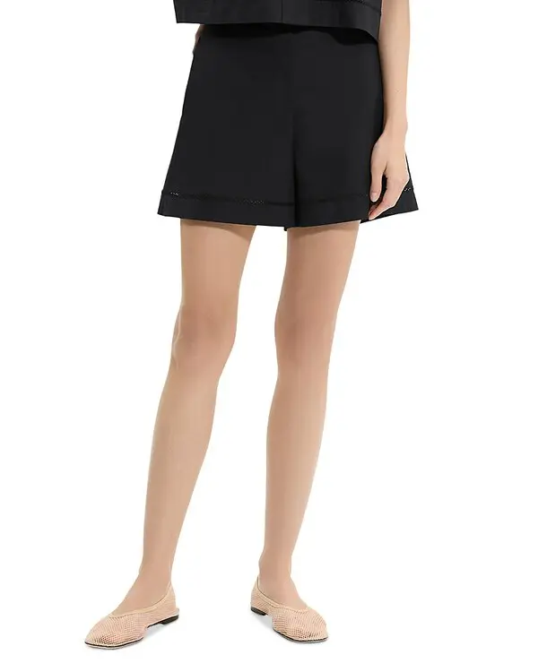 Theory Eyelet Trim Shorts - Black