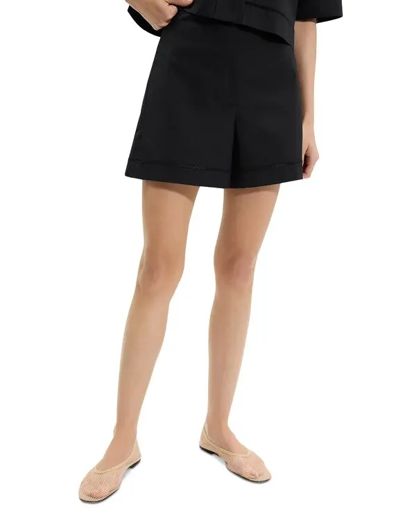 Theory Eyelet Trim Shorts - Black