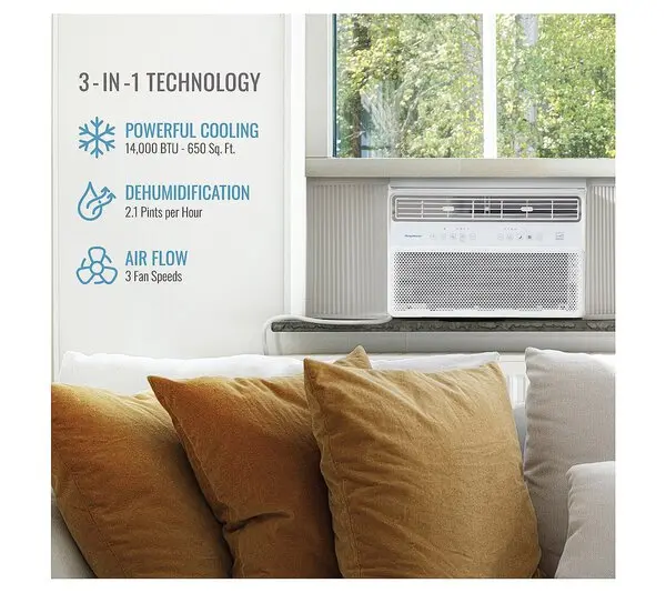 KEYSTONE 14,000 Btu Window Air Conditioner W/ D Ehumidification