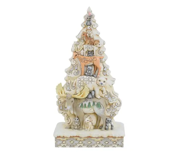 JIM SHORE Heartwood Creek Woodland Stacked Anim Als Figurine 5 - One-color