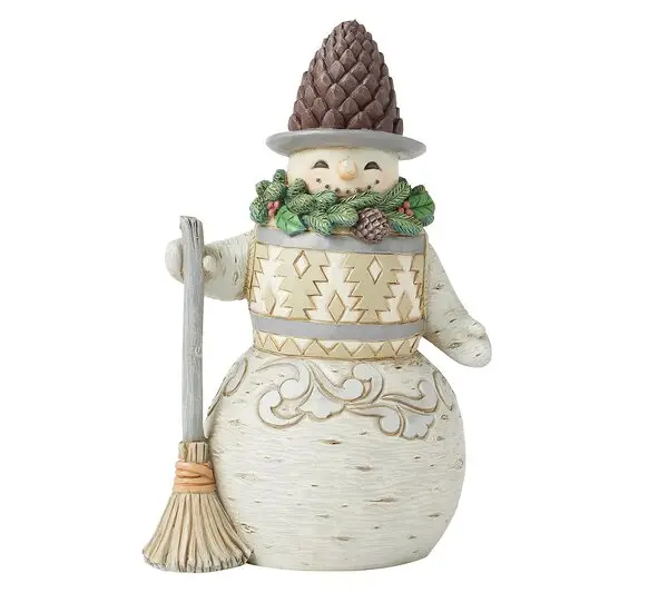 JIM SHORE Heartwood Creek Woodland Snowman Pine Cone Hat Fig 3 - One-color