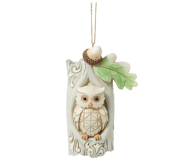 JIM SHORE Heartwood Creek Woodland Owl In Tree Rnament 4.13in - One-color