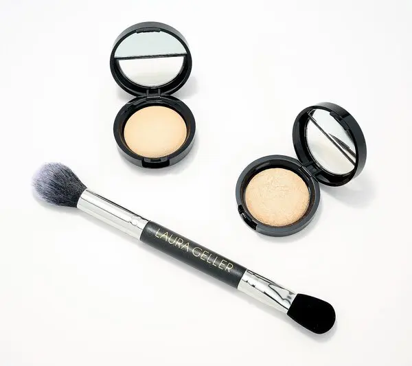 Laura Geller Beauty Highlighter Duo Withdouble- Ended Brush - One-color