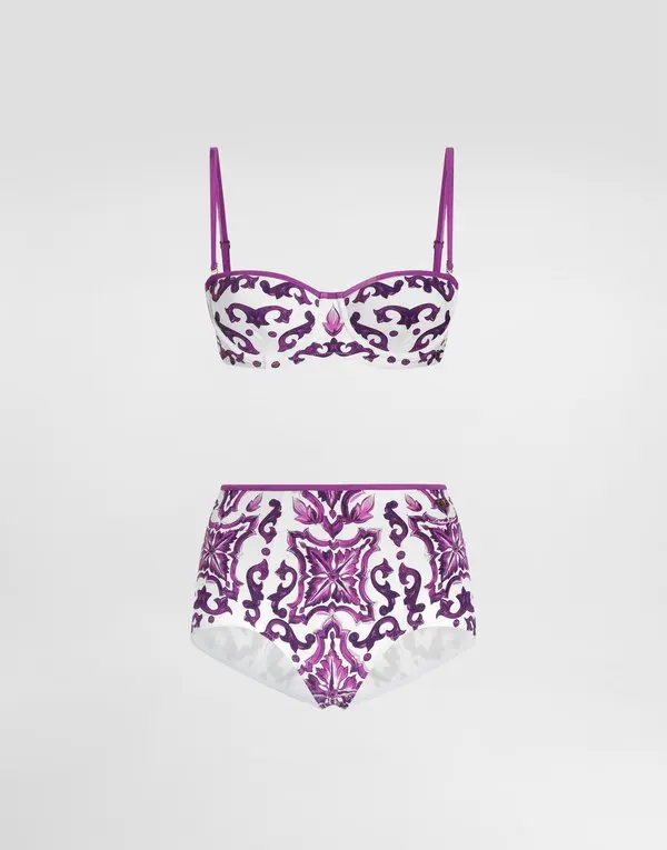 Dolce & Gabbana Majolica Print Padded Bikini - Multicolor
