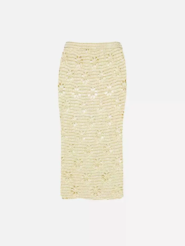 Calle Del Mar Floral Crochet Skirt