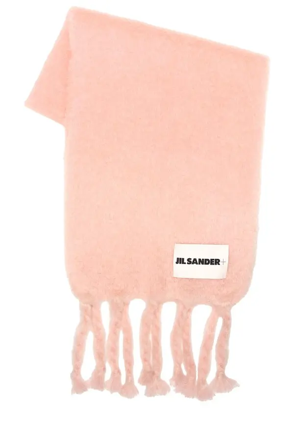 JIL SANDER Logo Plain Scarf In Rose - Pink