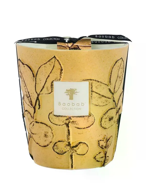 BAOBAB COLLECTION Garrigue Embossed Ceramic Candle - Yellow