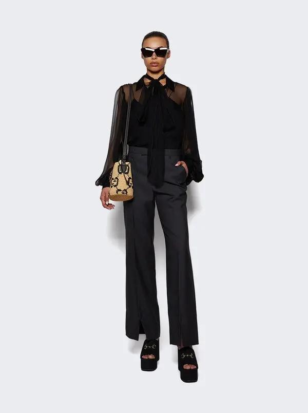 Gucci Oversized Low Waist Wool Pants