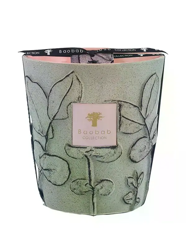 BAOBAB COLLECTION Folia Maquis Floral-embossed Ceramic Candle - Neutrals