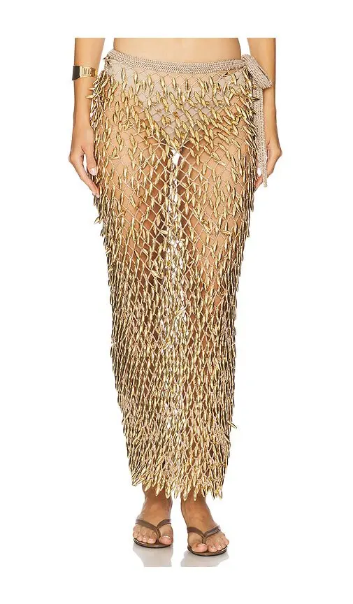 My Beachy Side Adora Hand Crochet Beaded Convertible Skirt/dress - Metallic Bronze