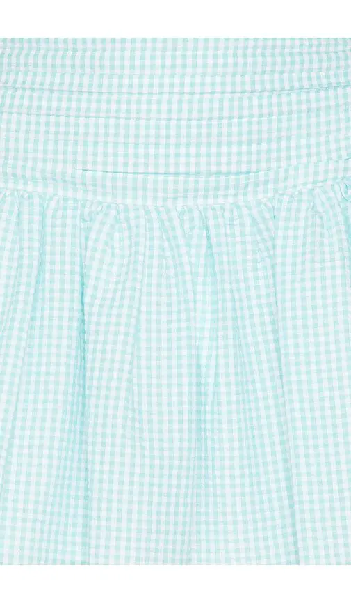 Line & Dot Suree Gingham Ruched Bodice Strapless Mini Dress