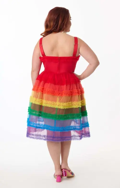 Unique Vintage Tiered Sheer Swing Dress