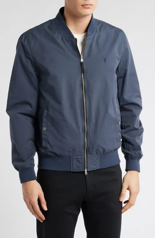 ALLSAINTS Bassett Reversible Bomber Jacket - Black/ Command Blue