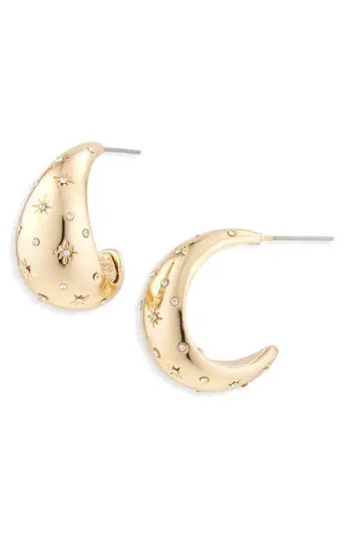 Baublebar Stella Hoop Earrings - Clear/ Gold
