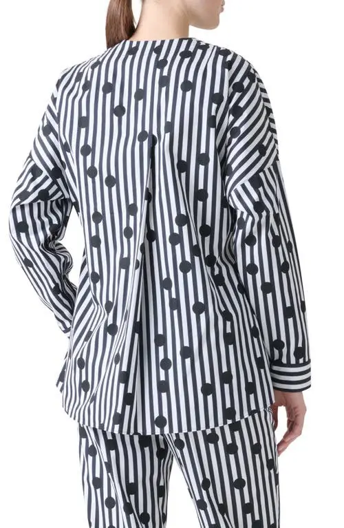 Akris Polka Dot Stripe Cotton Tunic
